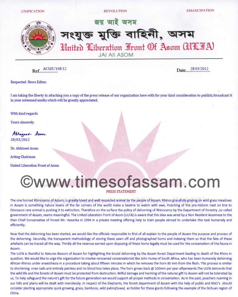 ULFA Acting Chairman turns Wildlife Conservationist